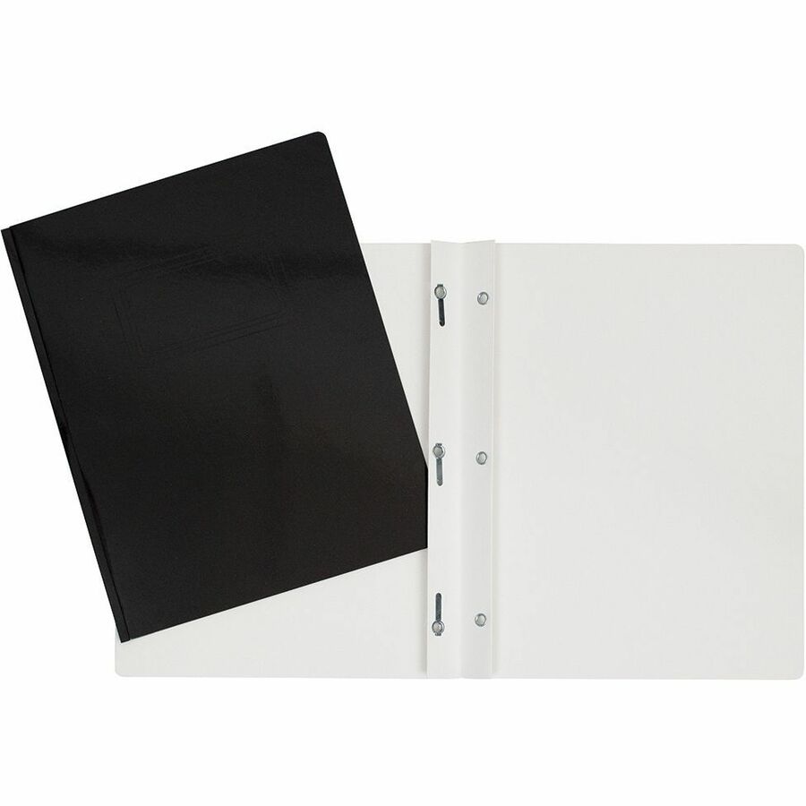 Laminated Cardboard Duo-tang with Fasteners, Black | Service Scolaire