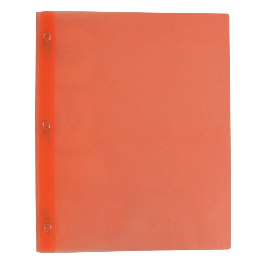 Soft Plastic Duo-tang with Fasteners, Orange | Service Scolaire