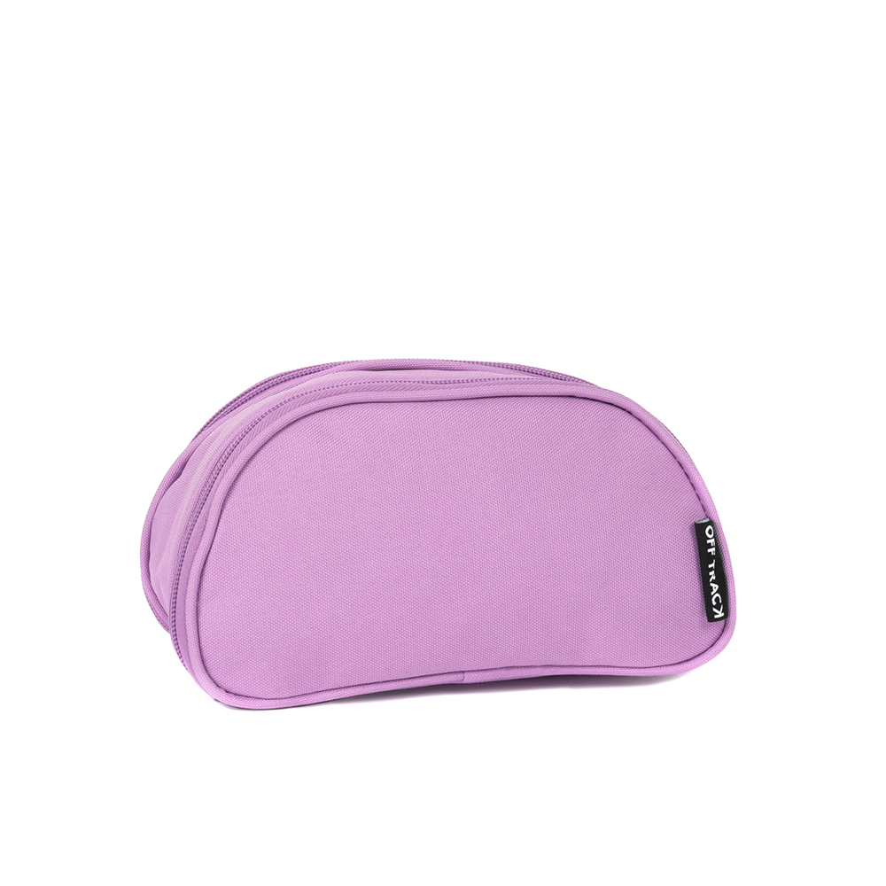 Off Track pencil case with 2 compartments Purple Service Scolaire